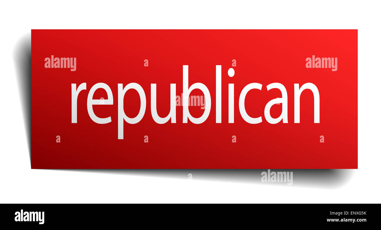 republican red paper sign on white background Stock Photo - Alamy
