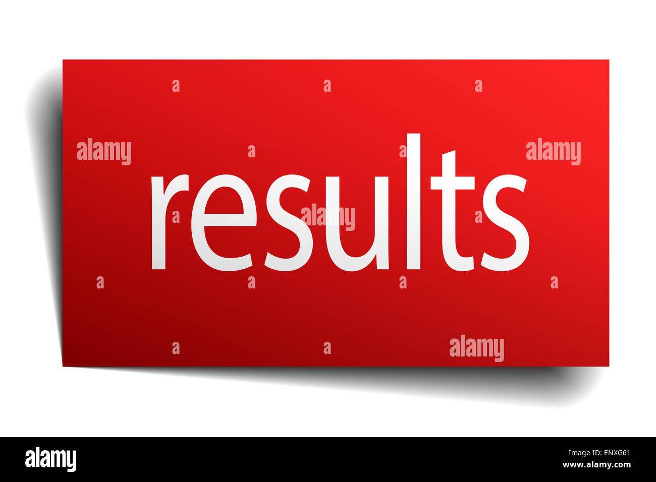 results red paper sign on white background Stock Photo - Alamy