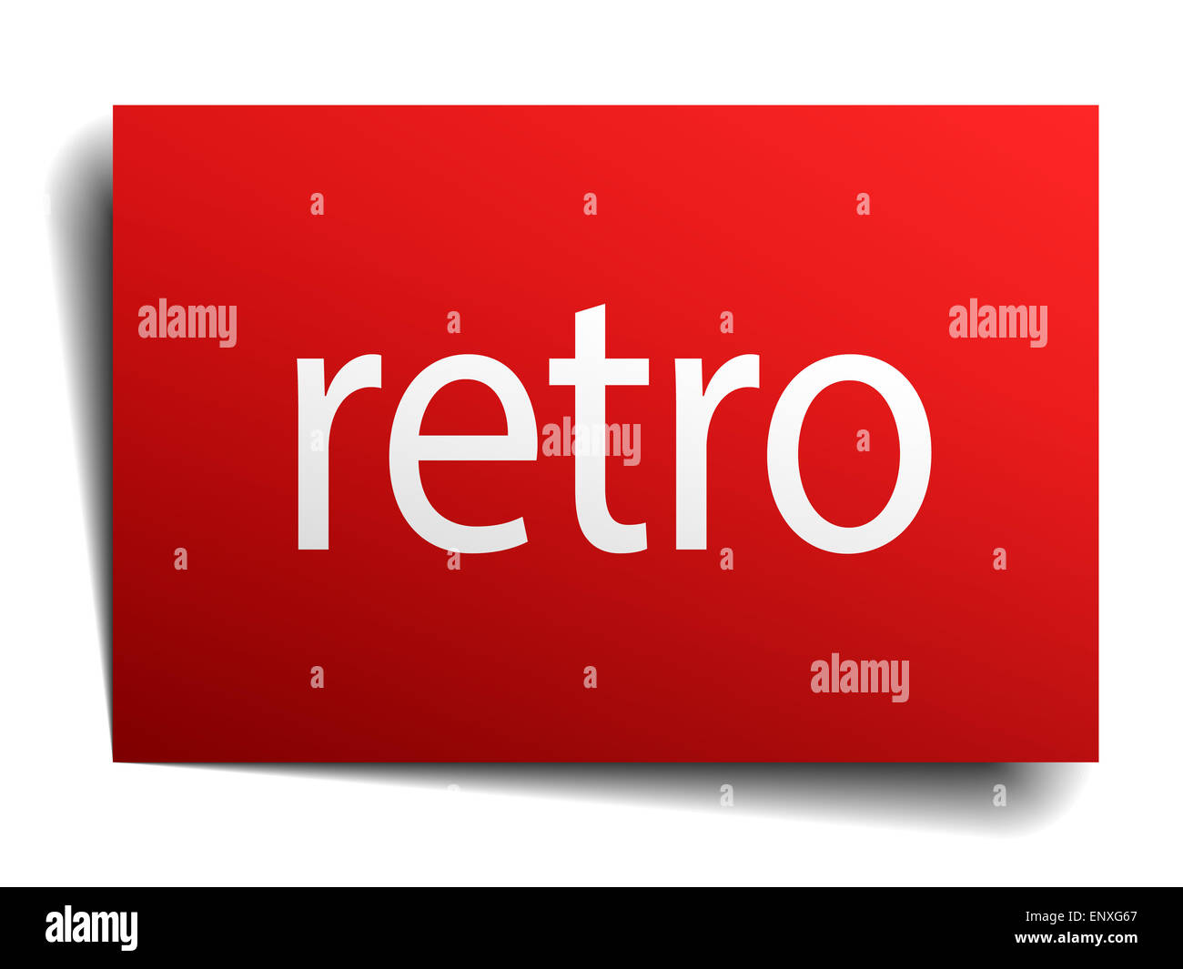 retro red paper sign on white background Stock Photo - Alamy