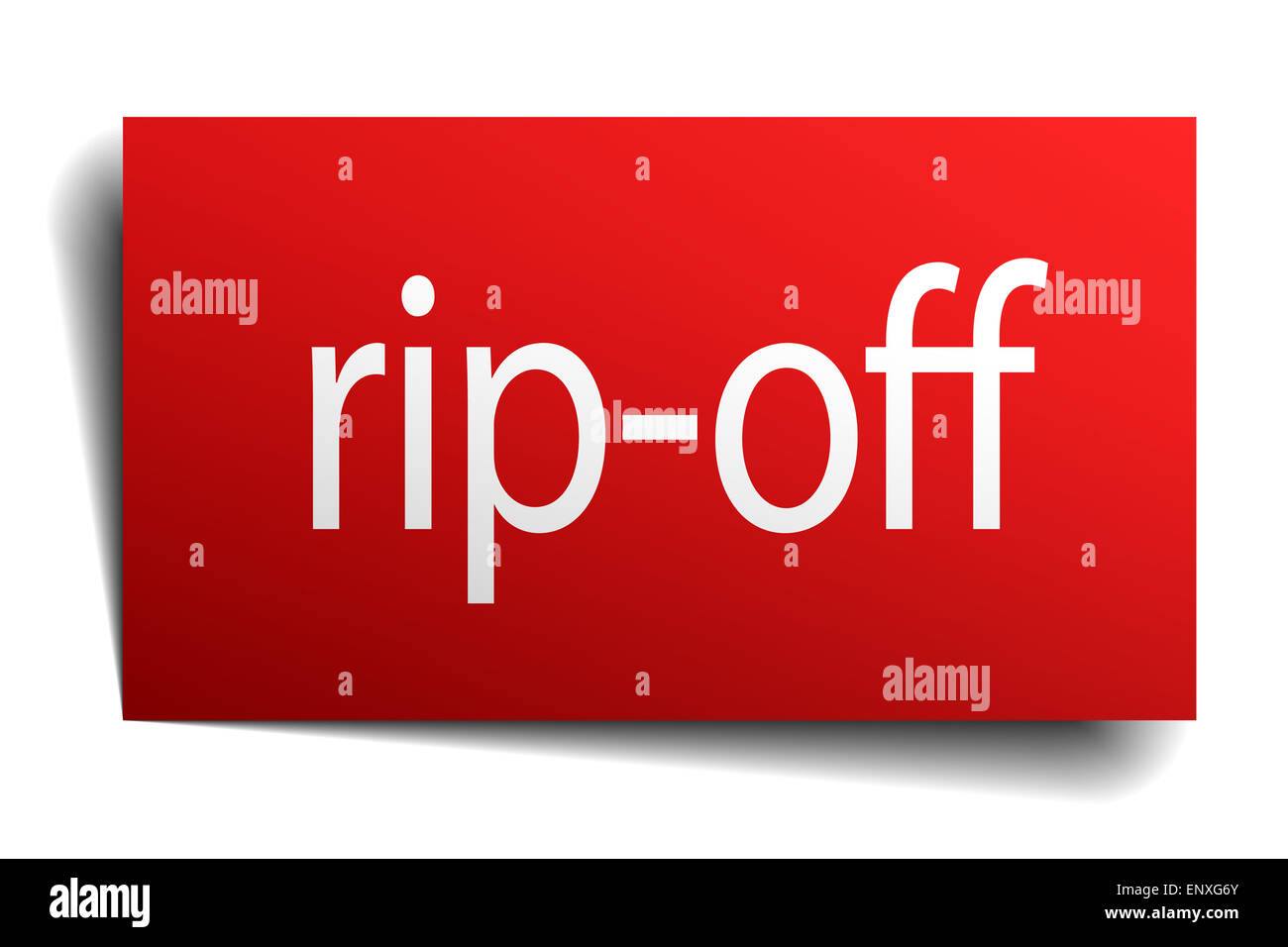 rip-off red paper sign isolated on white Stock Photo - Alamy