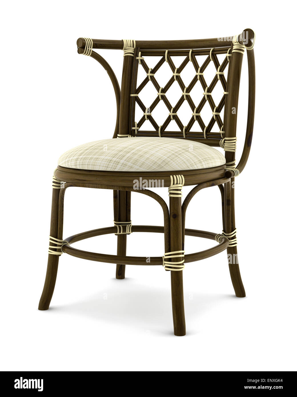 brown rattan chair isolated on white background Stock Photo - Alamy