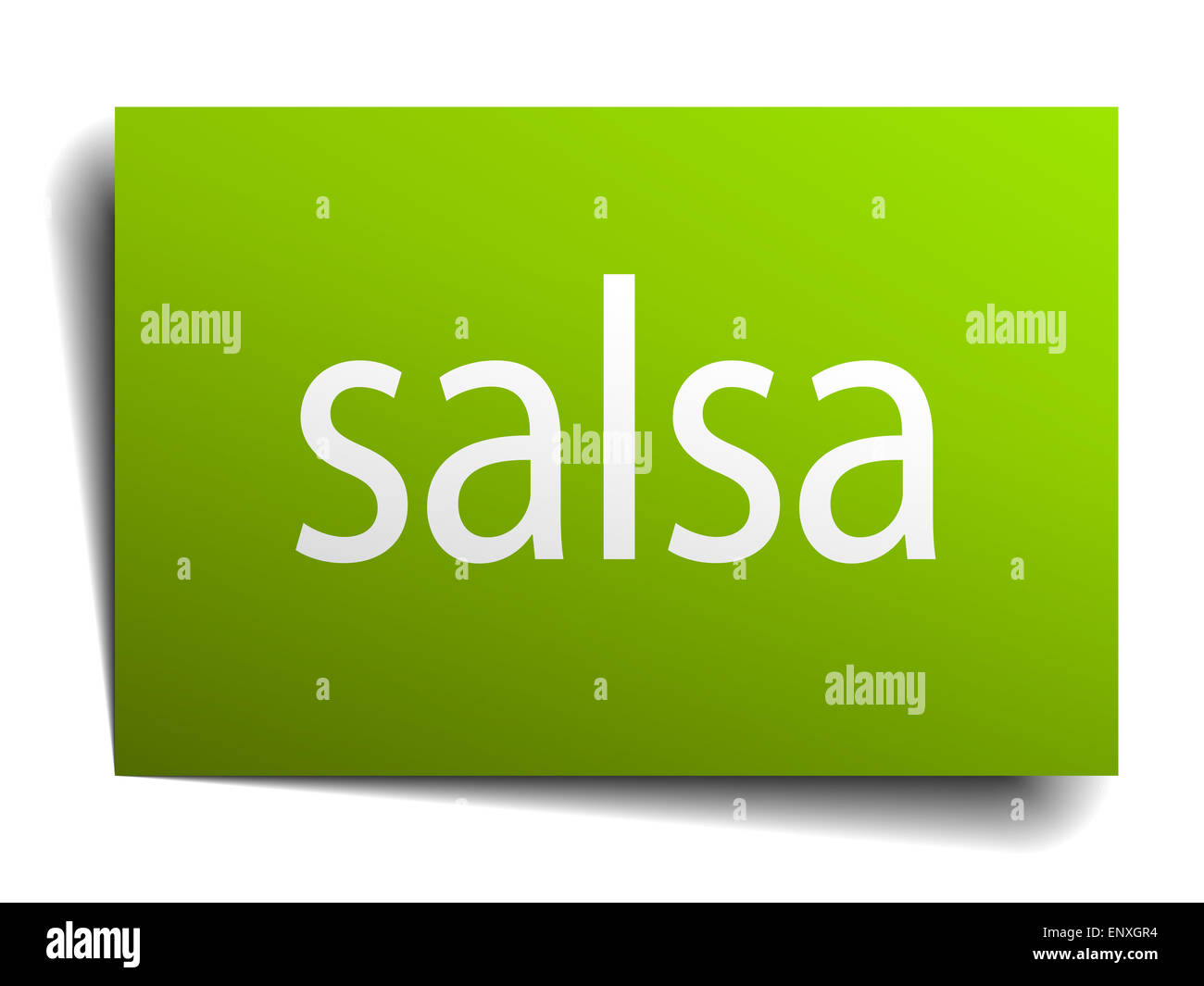salsa square paper sign isolated on white Stock Photo - Alamy