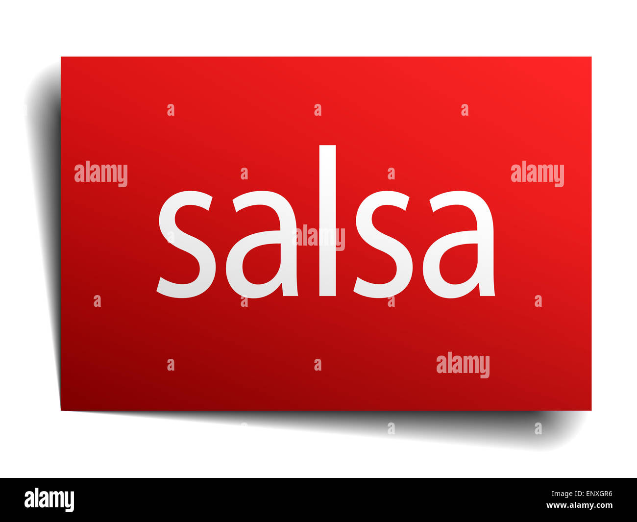 salsa red paper sign isolated on white Stock Photo - Alamy