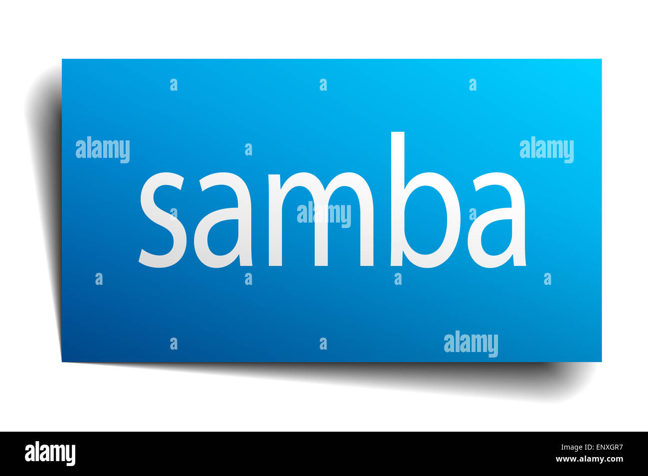 samba blue paper sign on white background Stock Photo - Alamy
