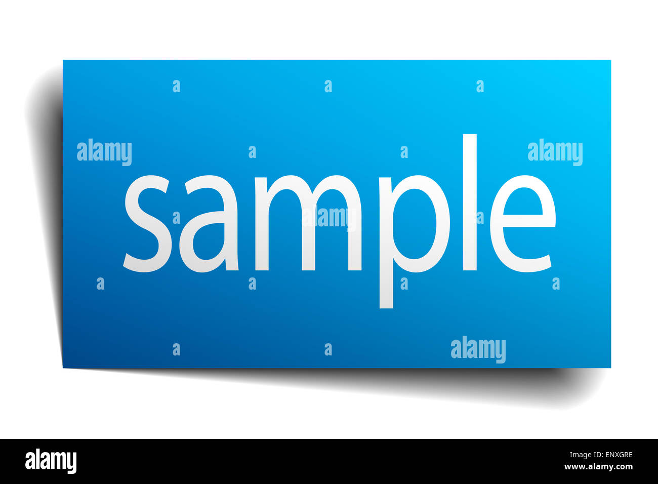 sample blue square isolated paper sign on white Stock Photo - Alamy