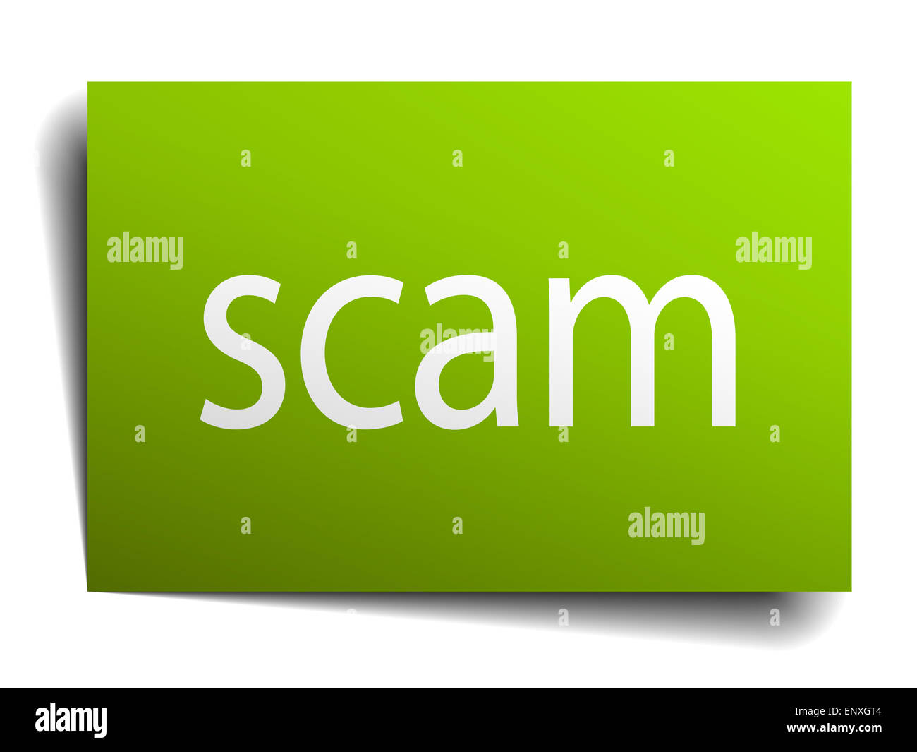 scam square paper sign isolated on white Stock Photo - Alamy