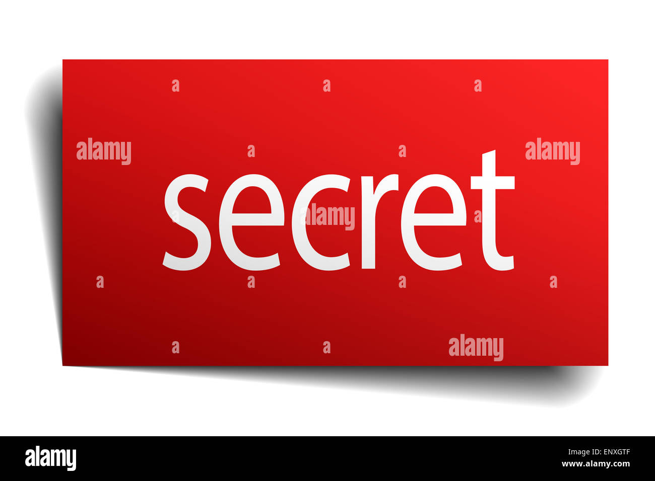 secret red paper sign isolated on white Stock Photo - Alamy
