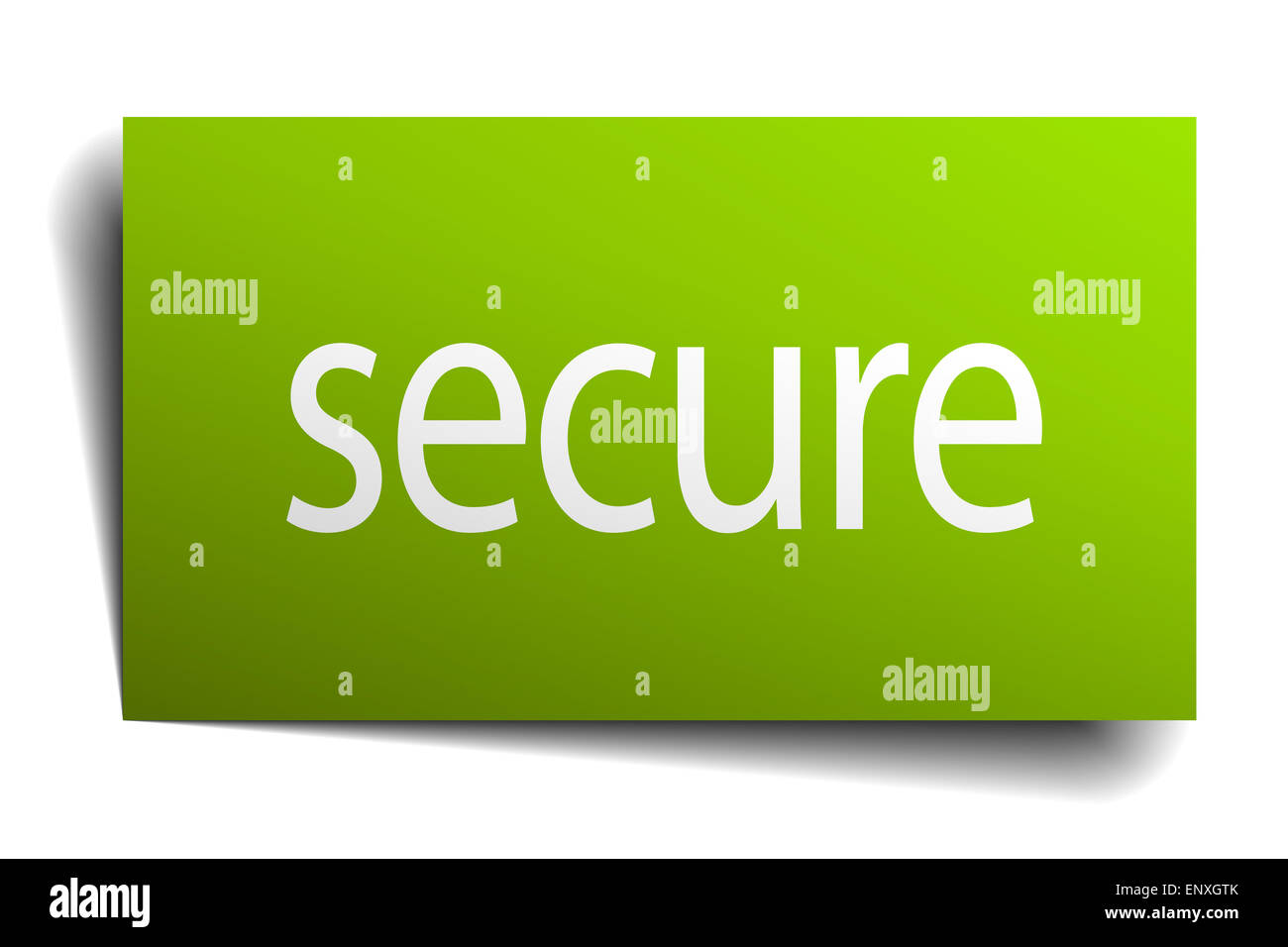 secure square paper sign isolated on white Stock Photo - Alamy