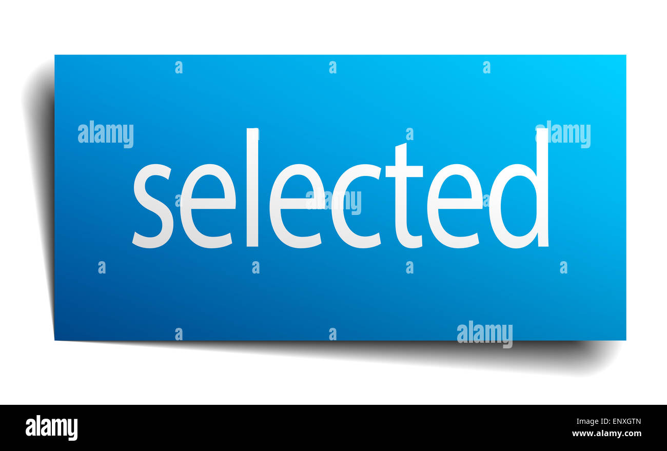selected blue square isolated paper sign on white Stock Photo - Alamy
