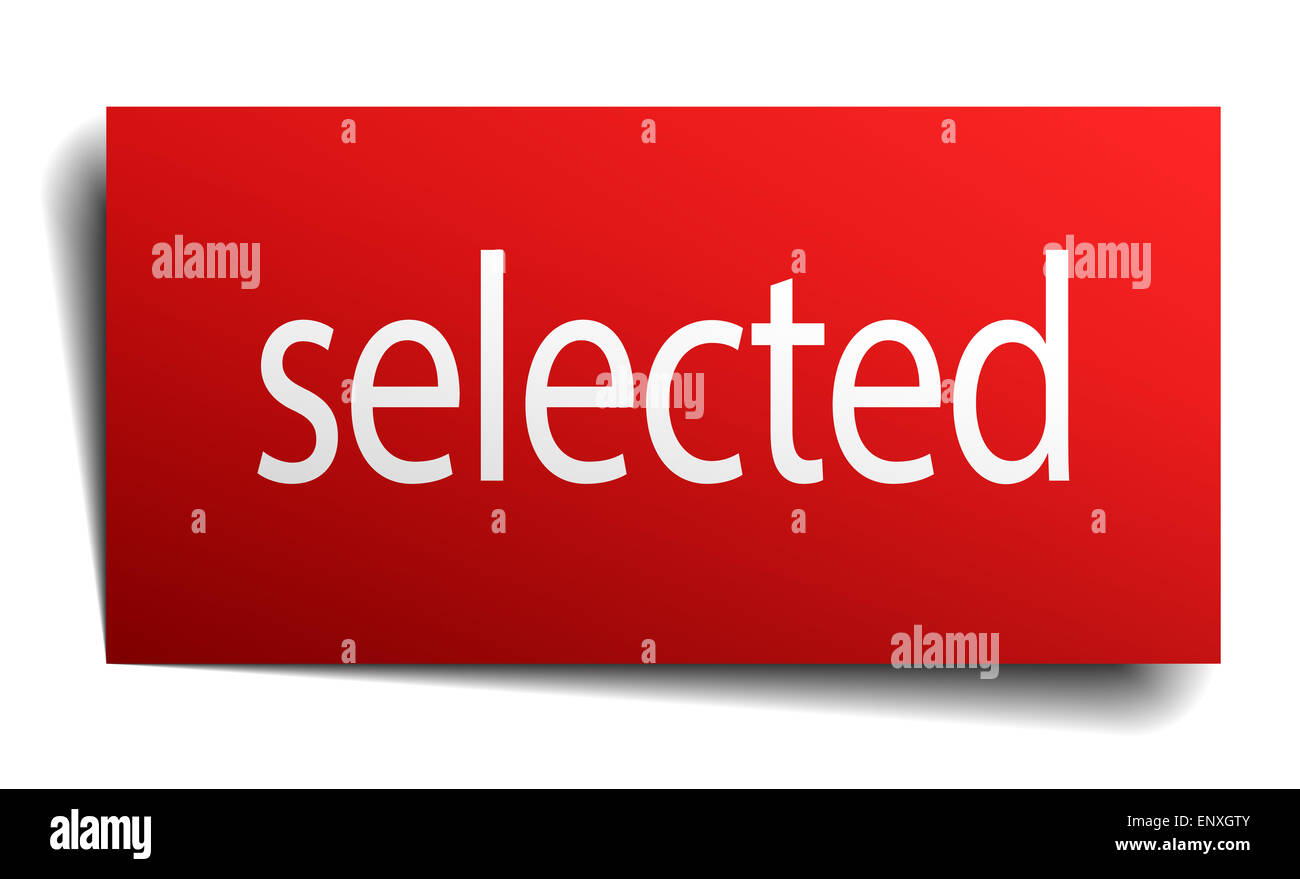 selected red paper sign isolated on white Stock Photo - Alamy