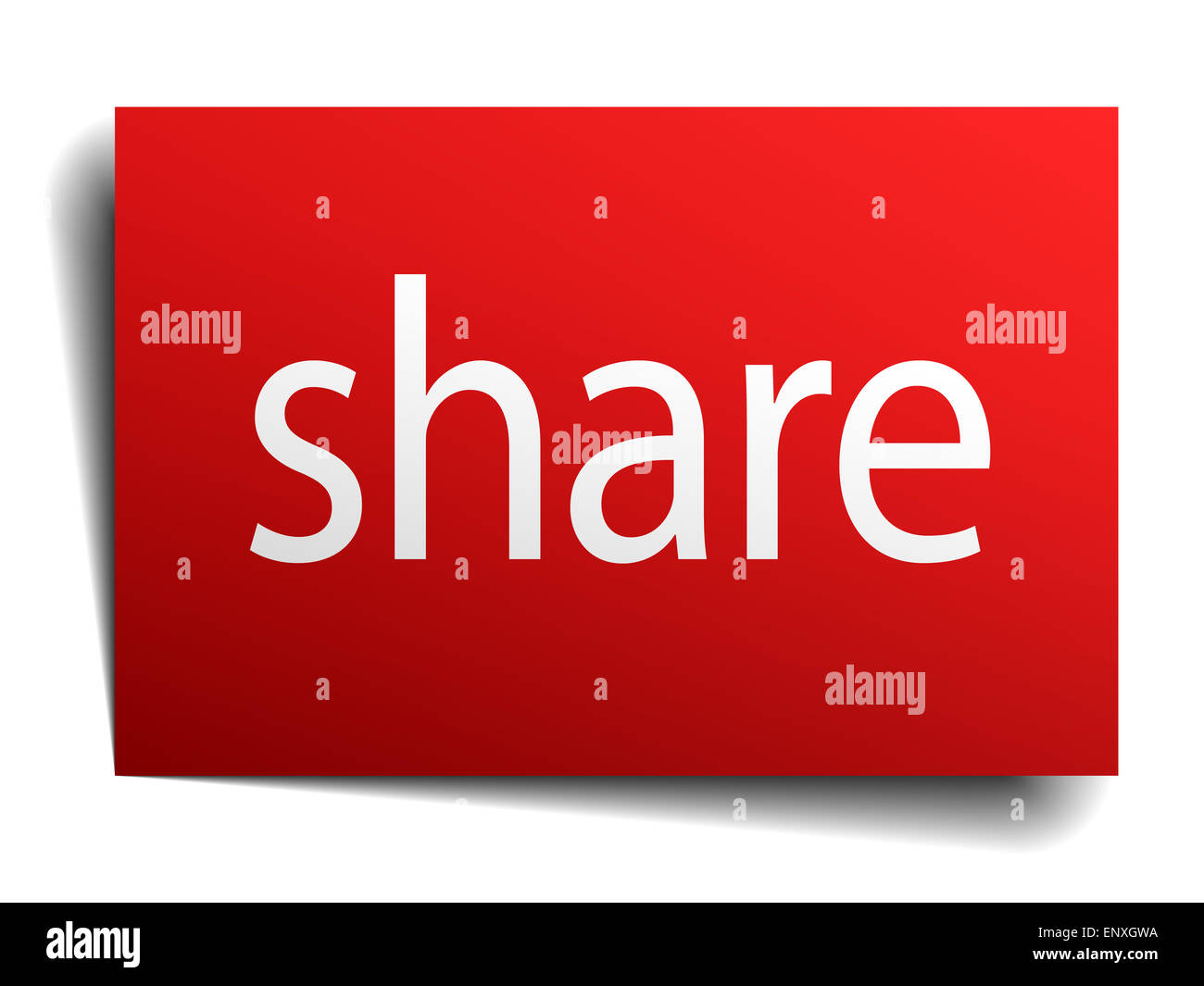 share red paper sign isolated on white Stock Photo - Alamy