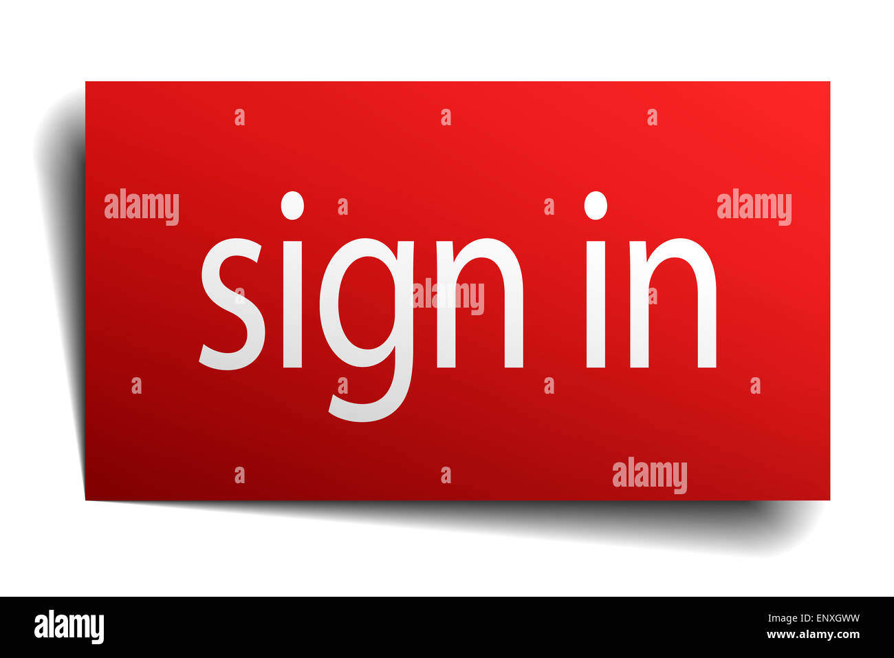 sign in red paper sign isolated on white Stock Photo - Alamy