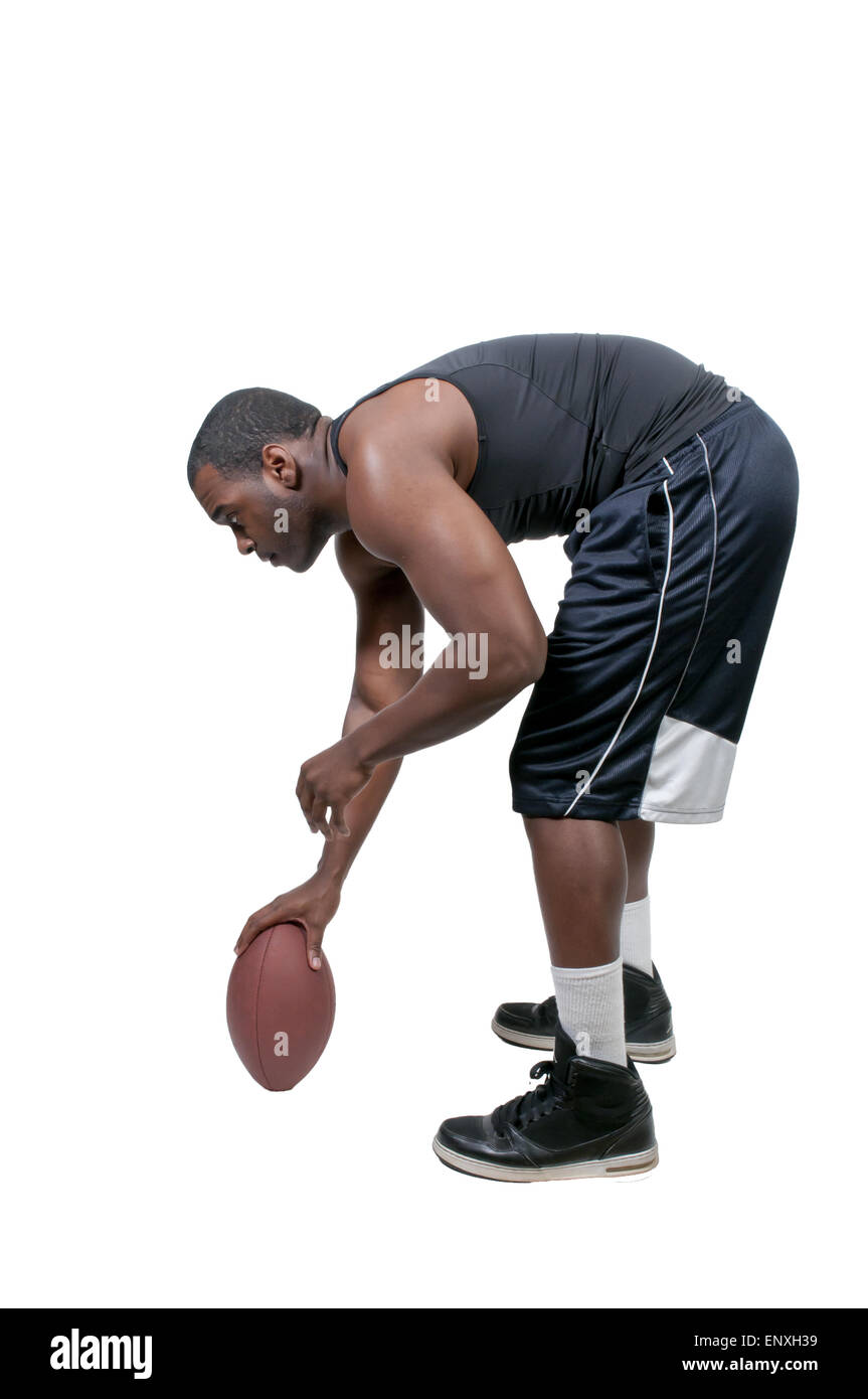 Black Man Playing Football Stock Photo - Alamy