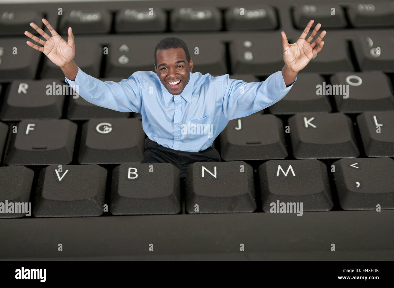 Man Using Computer Stock Photo - Alamy