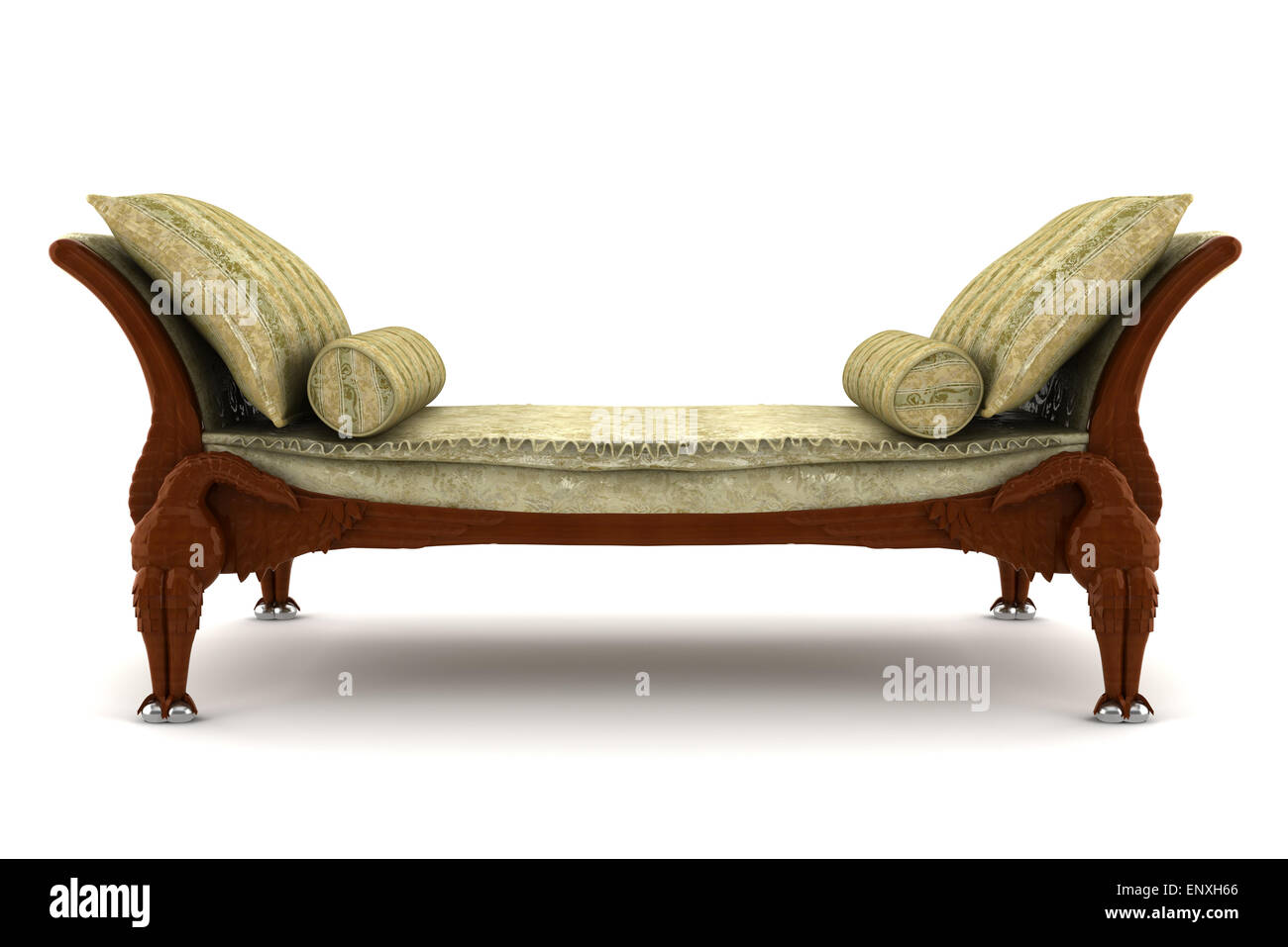 beige classic sofa isolated on white background Stock Photo - Alamy