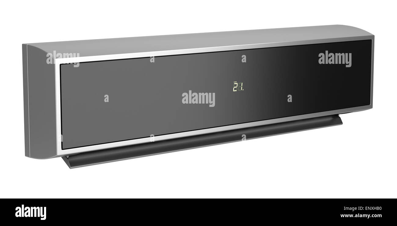 modern black air conditioner isolated on white Stock Photo - Alamy