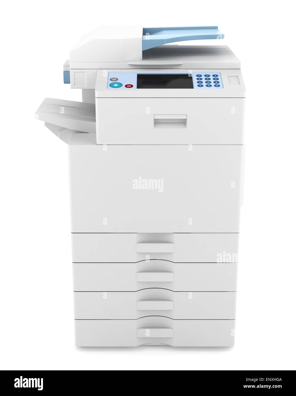 office multifunction printer isolated on white Stock Photo - Alamy