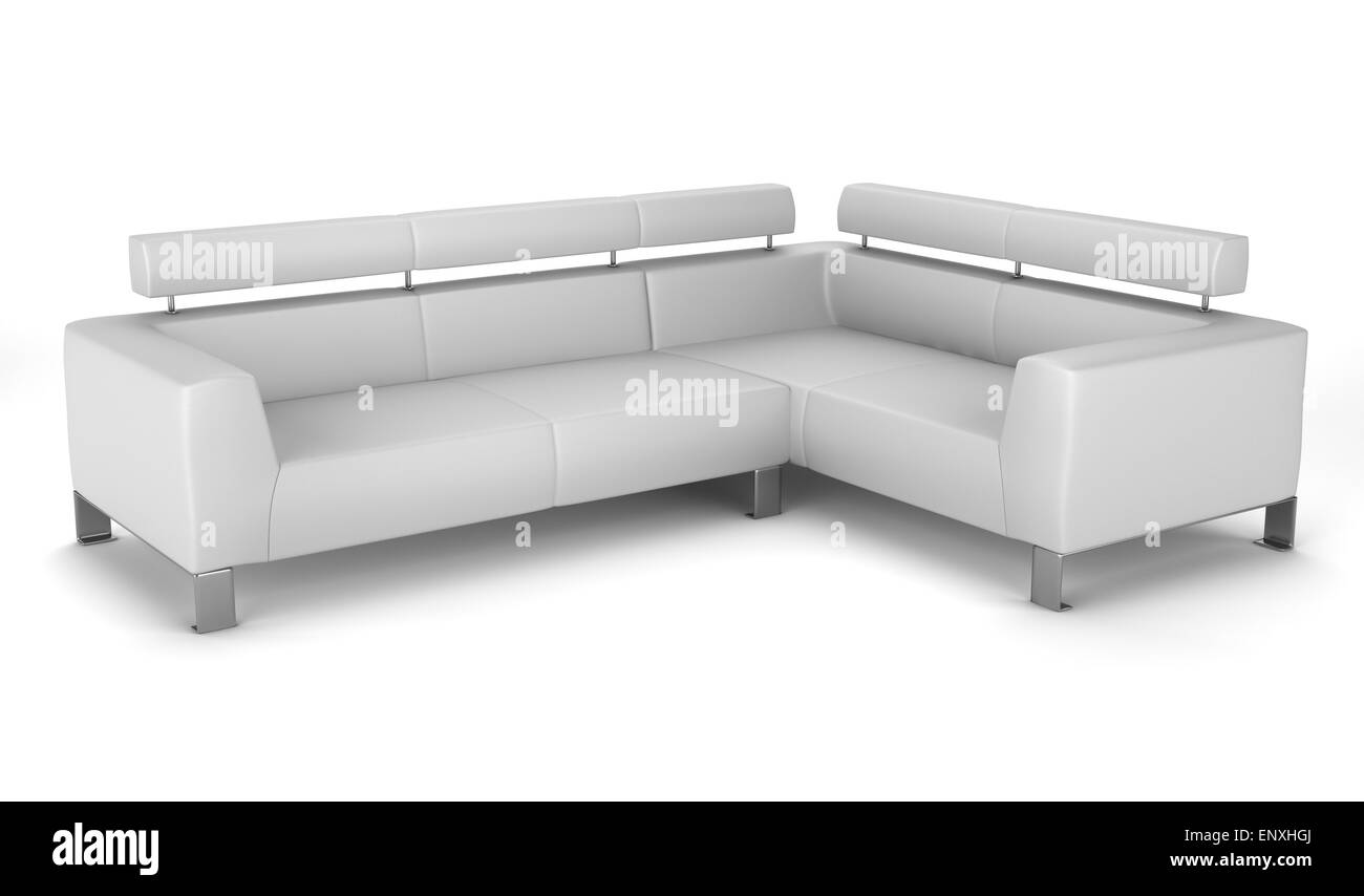 modern leather couch isolated on white background Stock Photo - Alamy