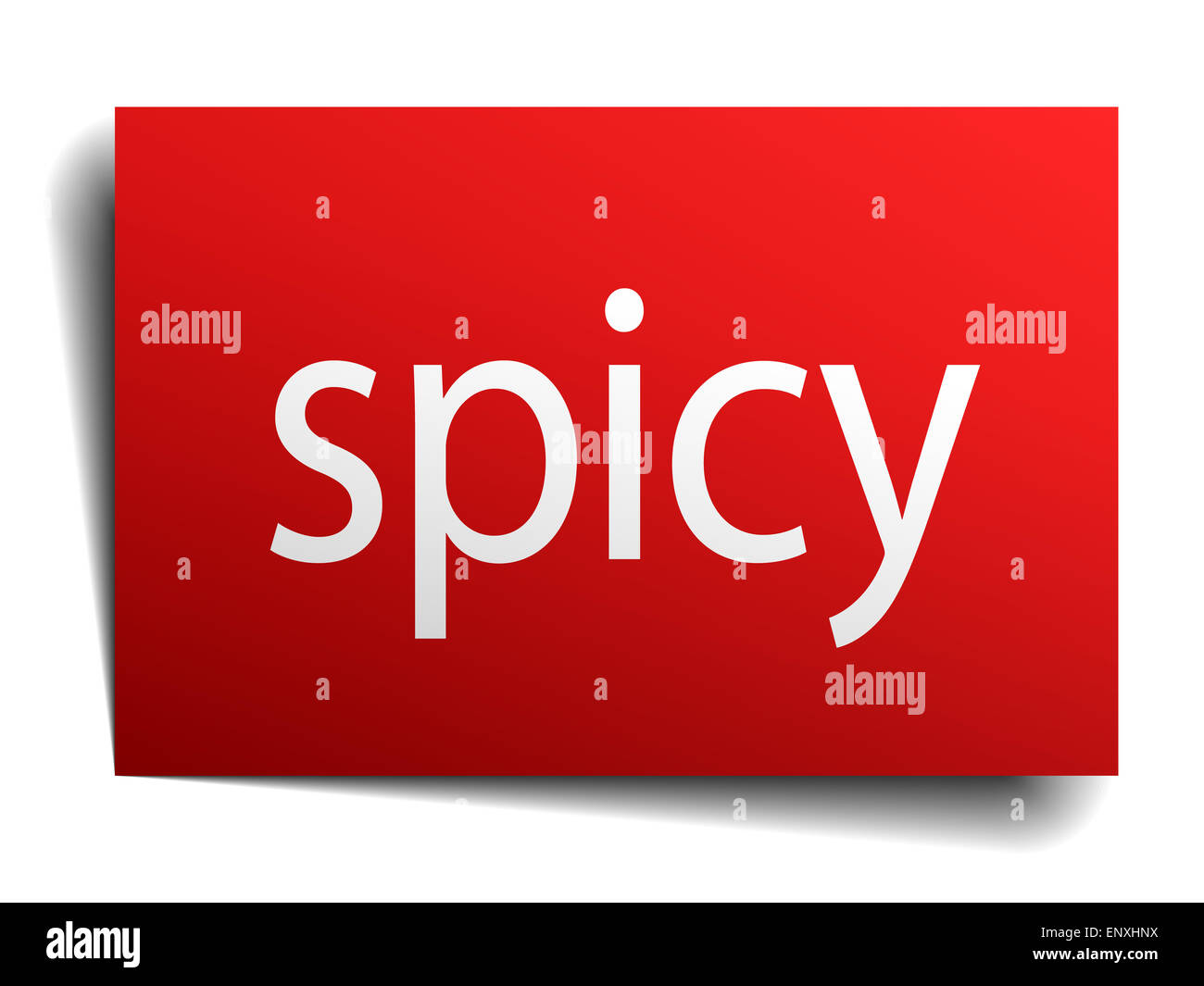 spicy red paper sign isolated on white Stock Photo - Alamy