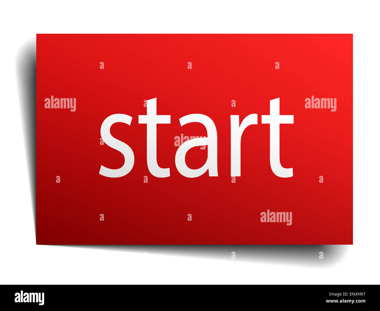 start red paper sign isolated on white Stock Photo - Alamy