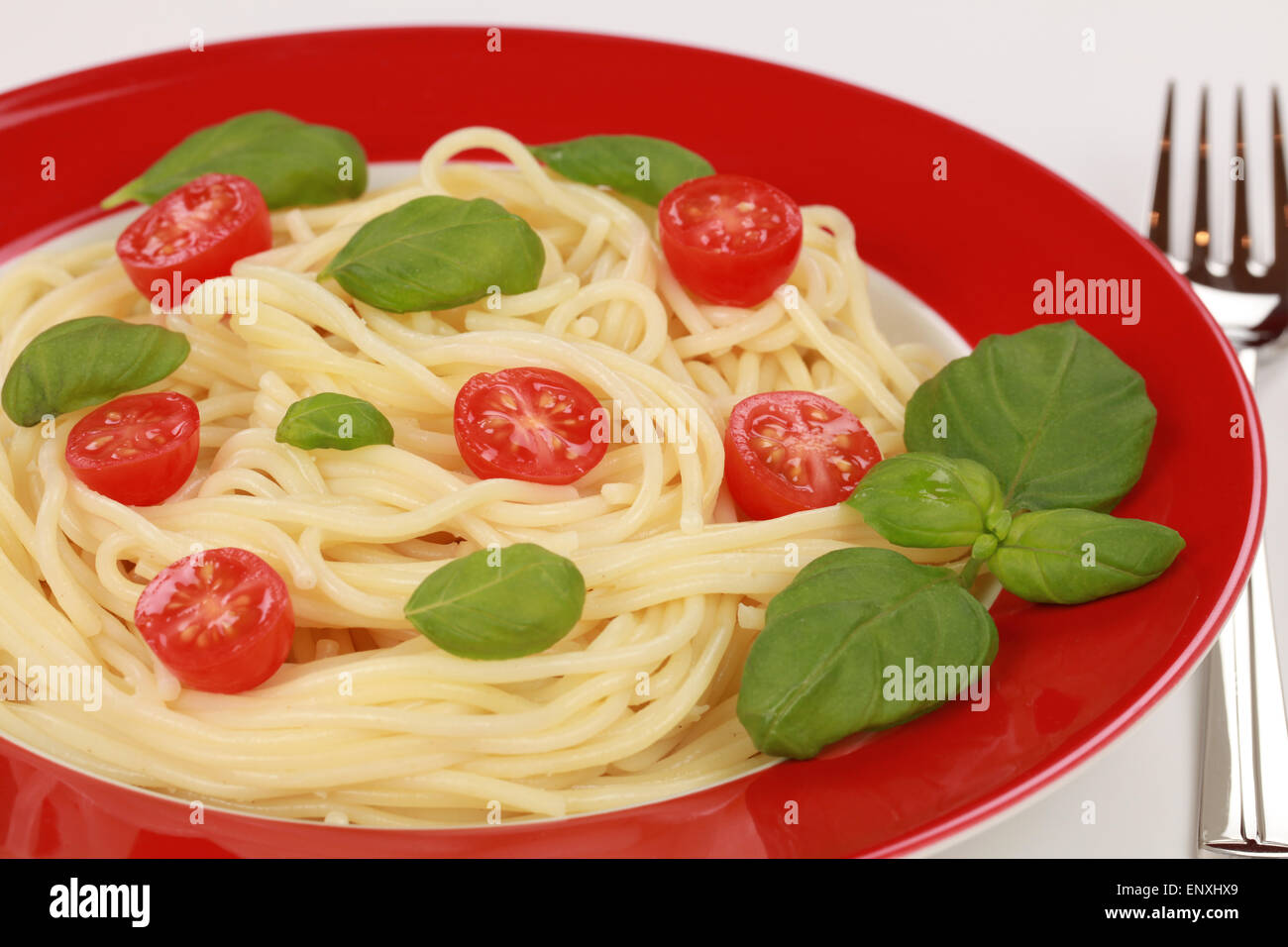 Teller mit Spaghetti Stock Photo - Alamy