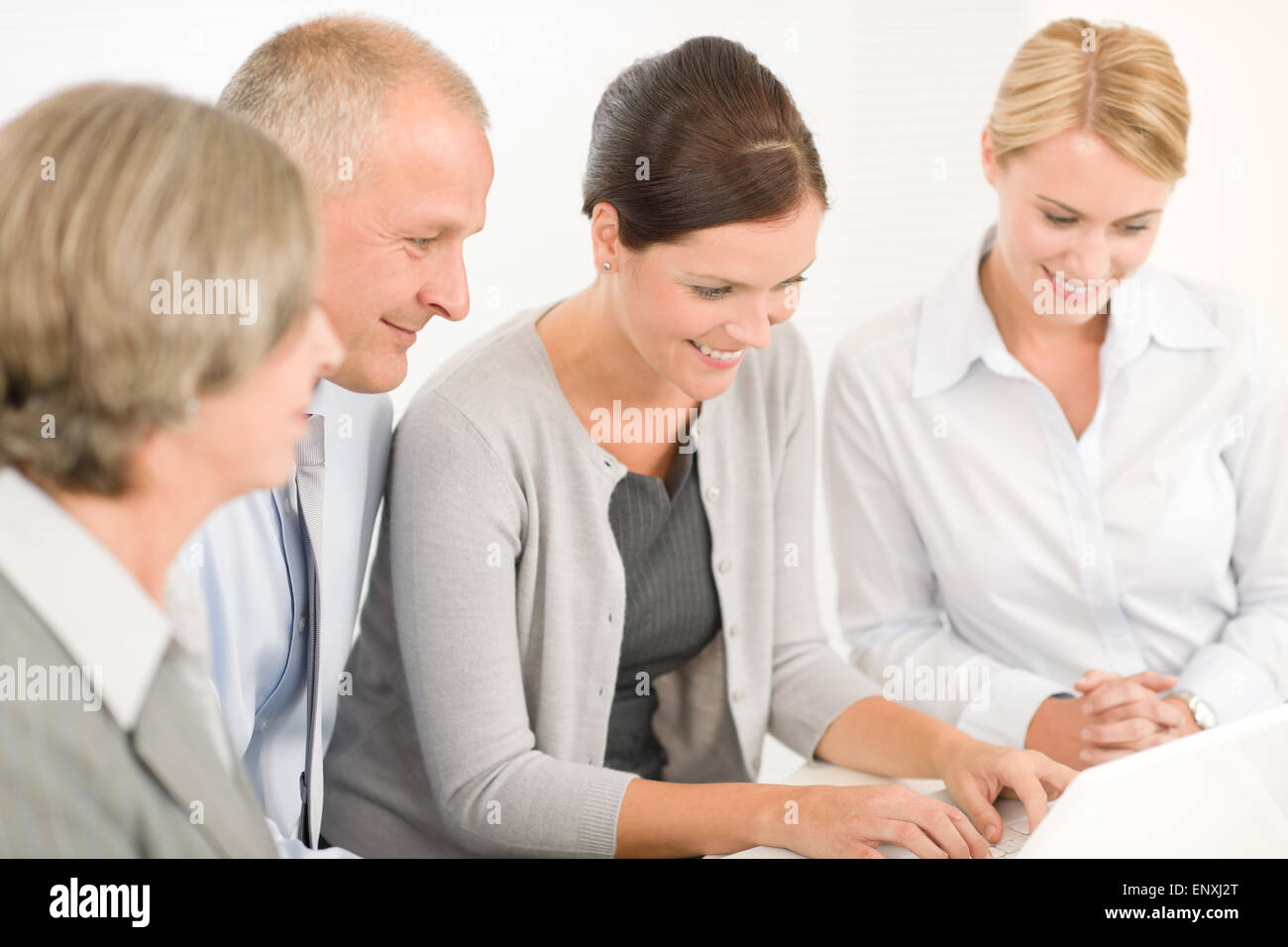 Business team pretty businesswomen with colleagues Stock Photo - Alamy