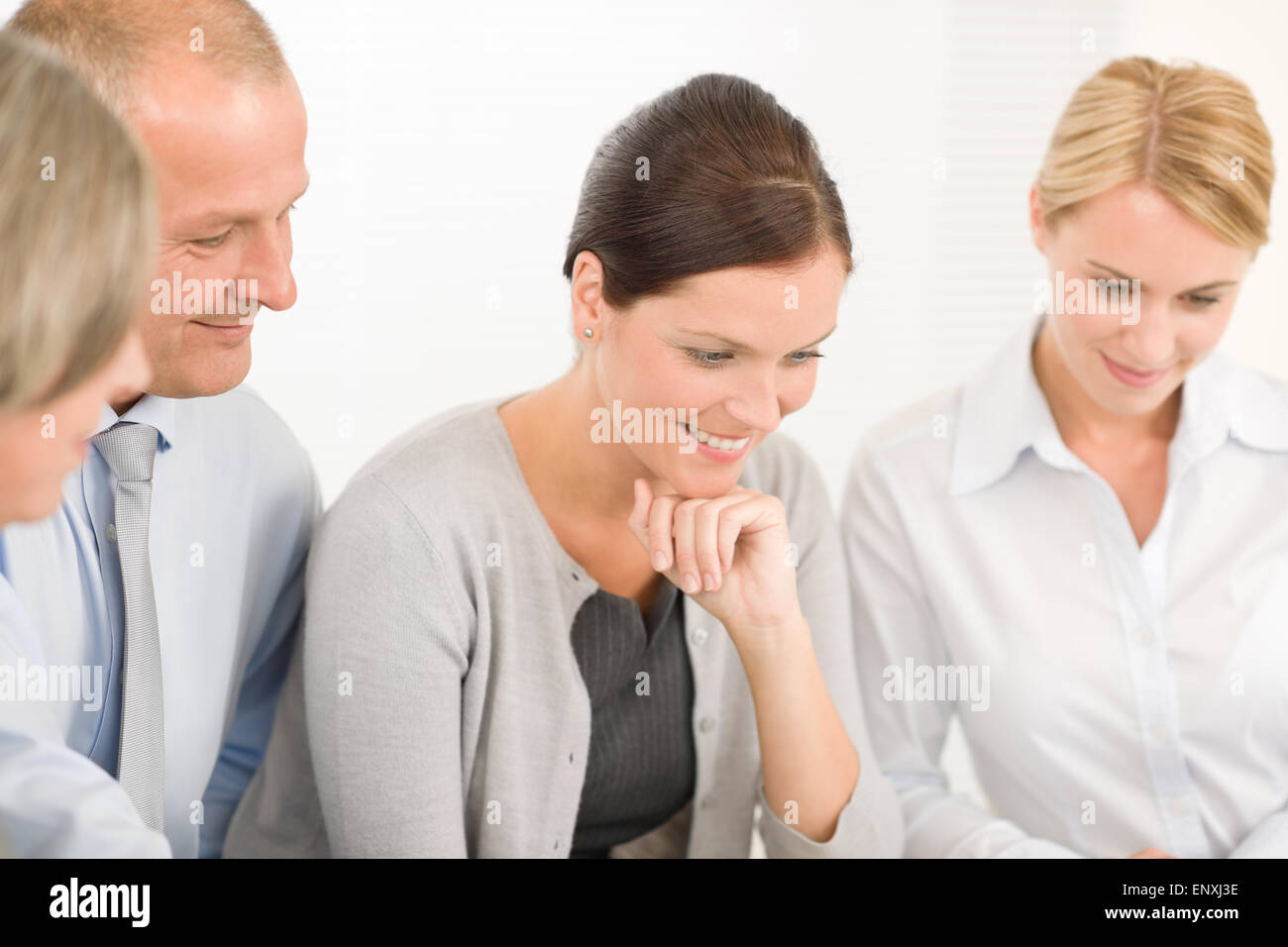 Business team pretty businesswomen with colleagues Stock Photo - Alamy