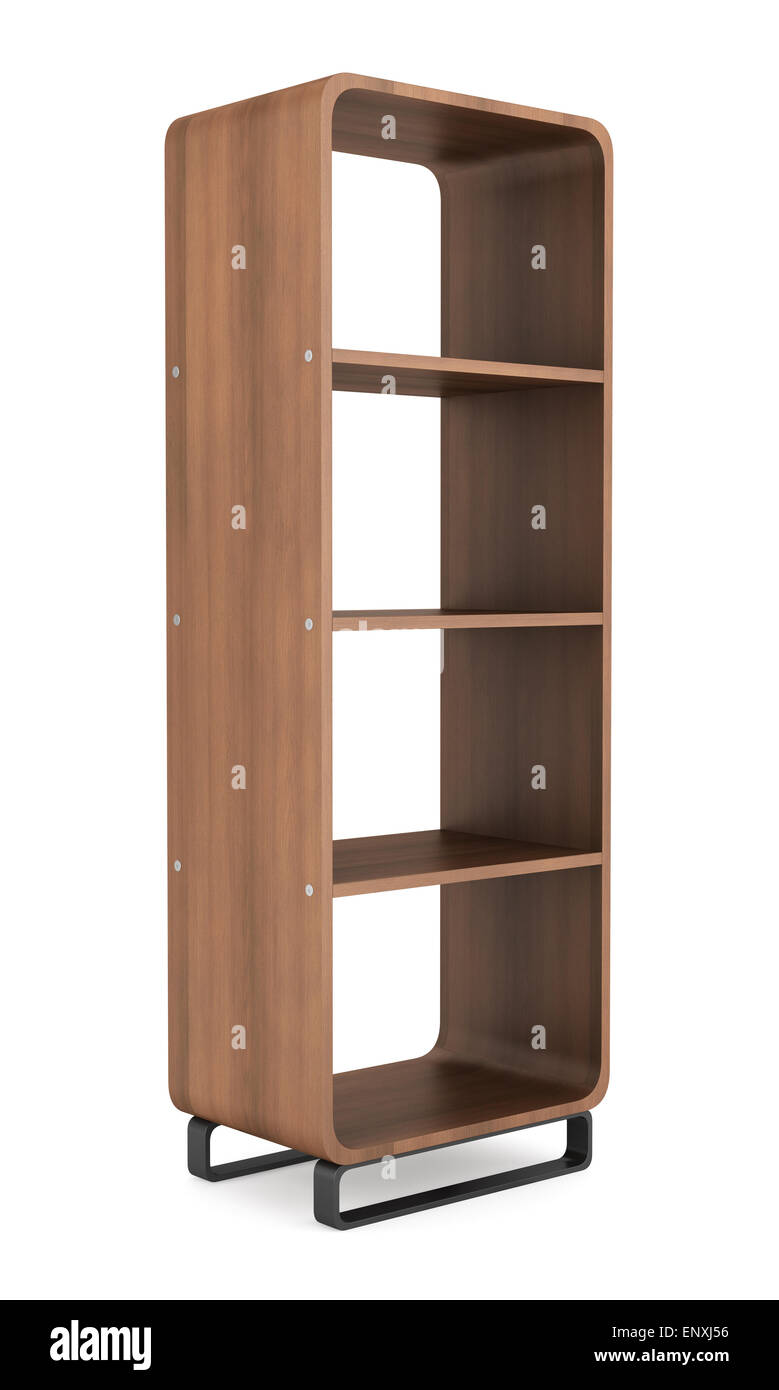 modern office wooden bookcase isolated on white Stock Photo - Alamy