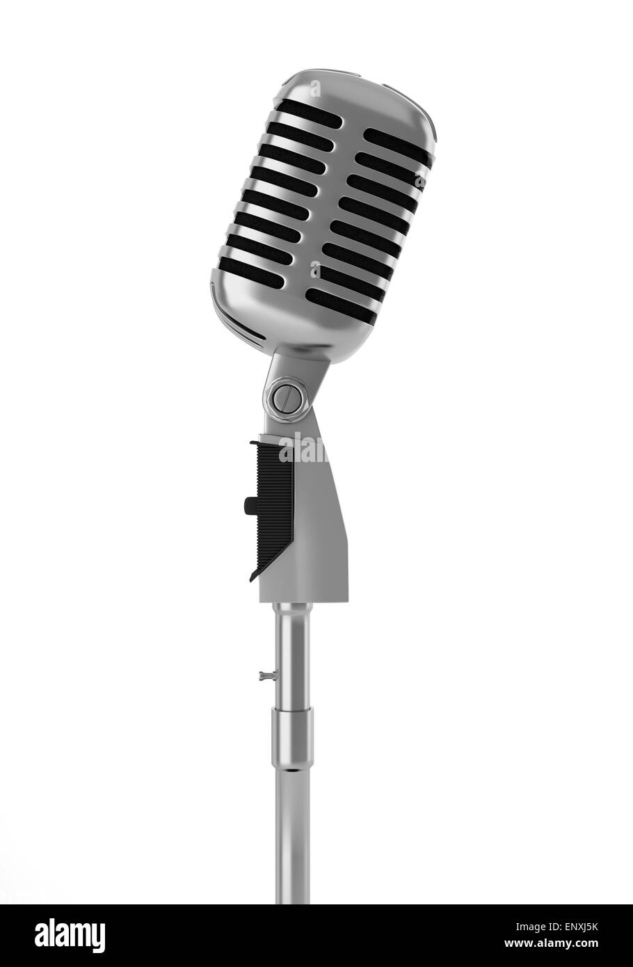 vintage microphone isolated on white background Stock Photo - Alamy