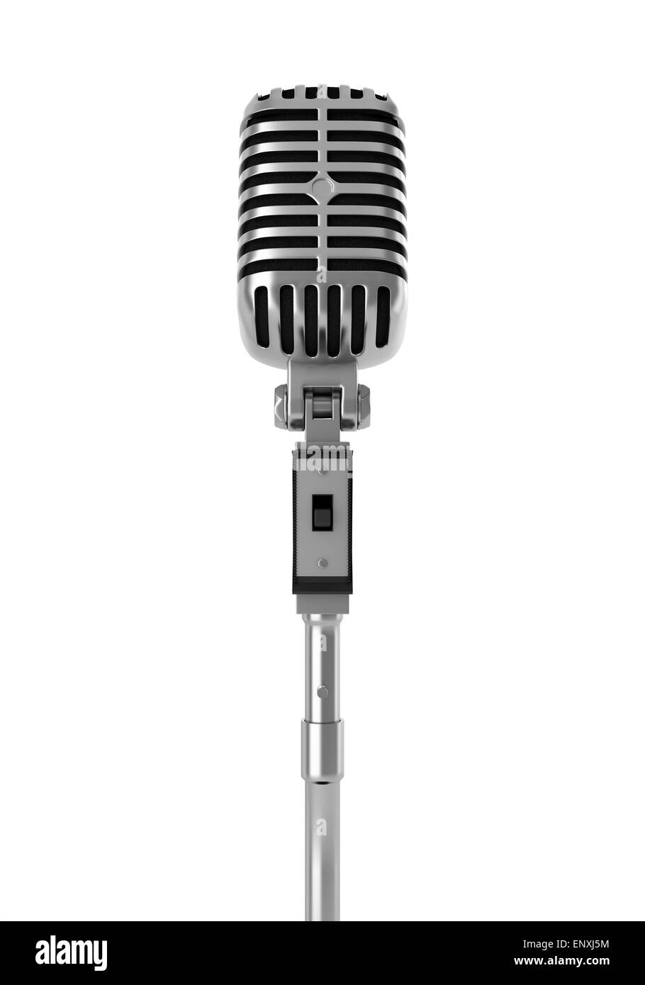 vintage microphone isolated on white background Stock Photo - Alamy