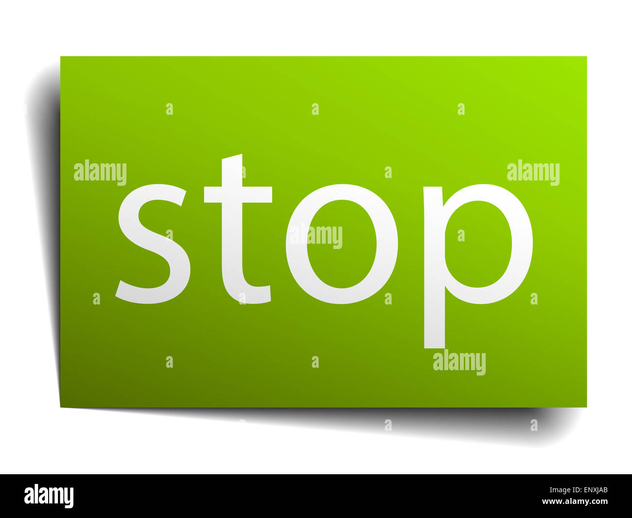 stop square paper sign isolated on white Stock Photo - Alamy