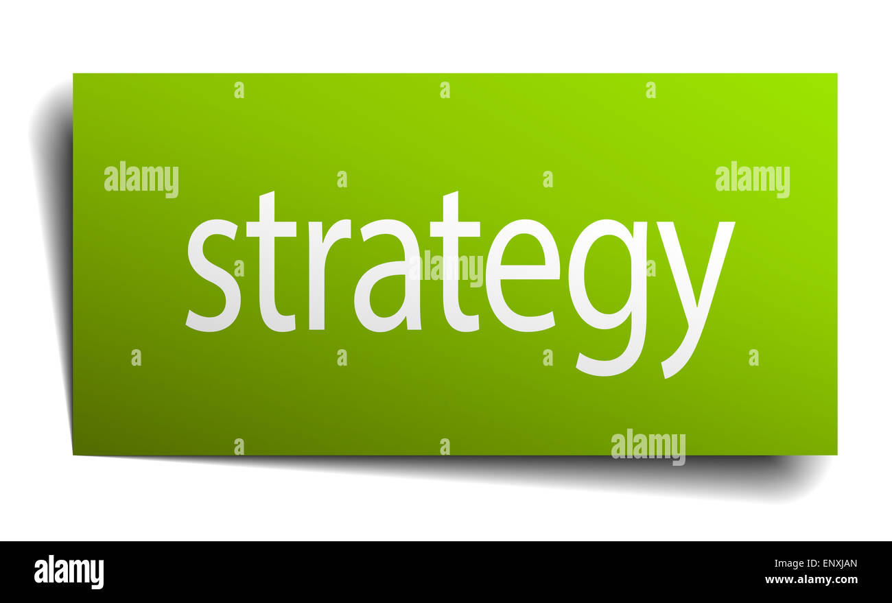 strategy square paper sign isolated on white Stock Photo - Alamy