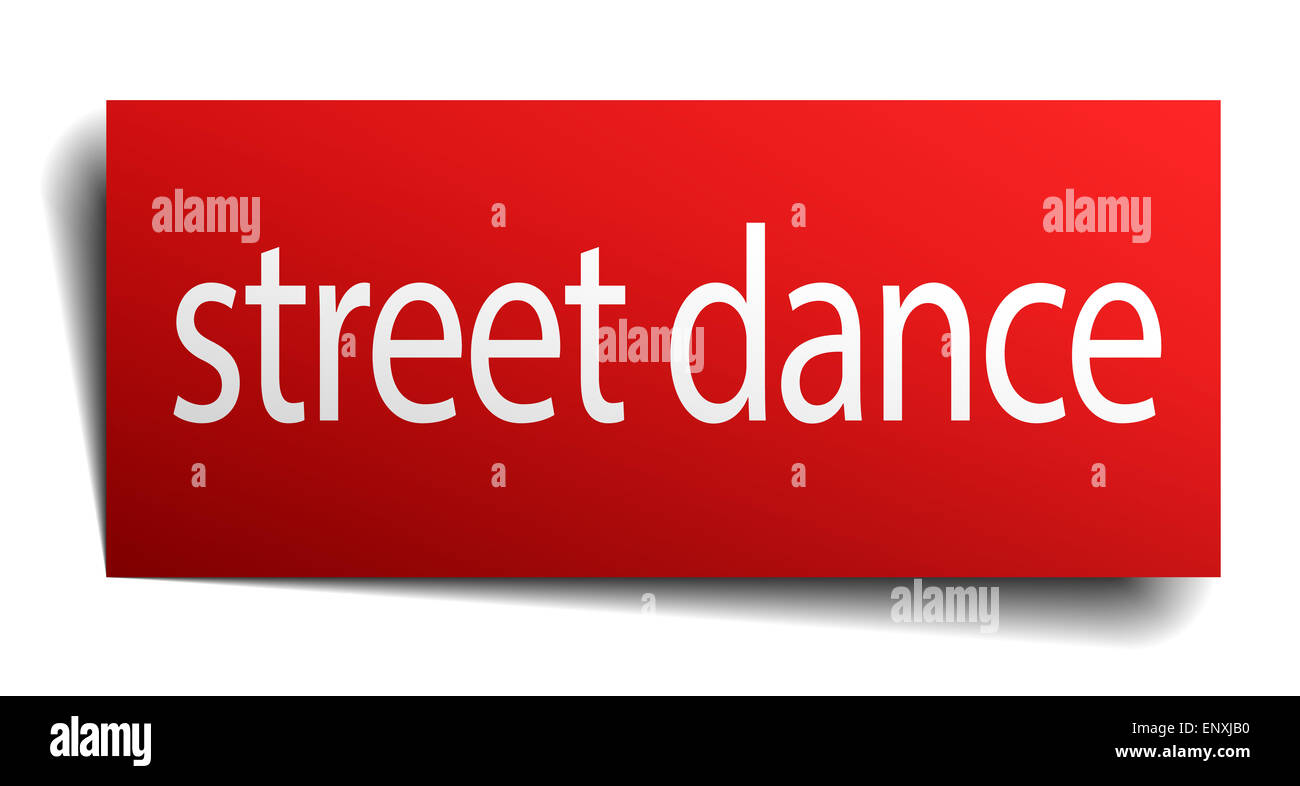 street dance red paper sign isolated on white Stock Photo - Alamy