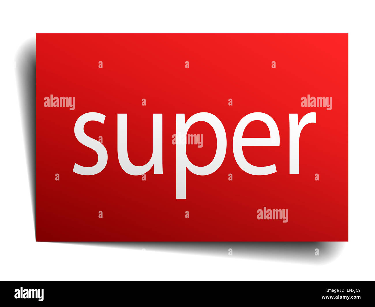 super red paper sign isolated on white Stock Photo - Alamy