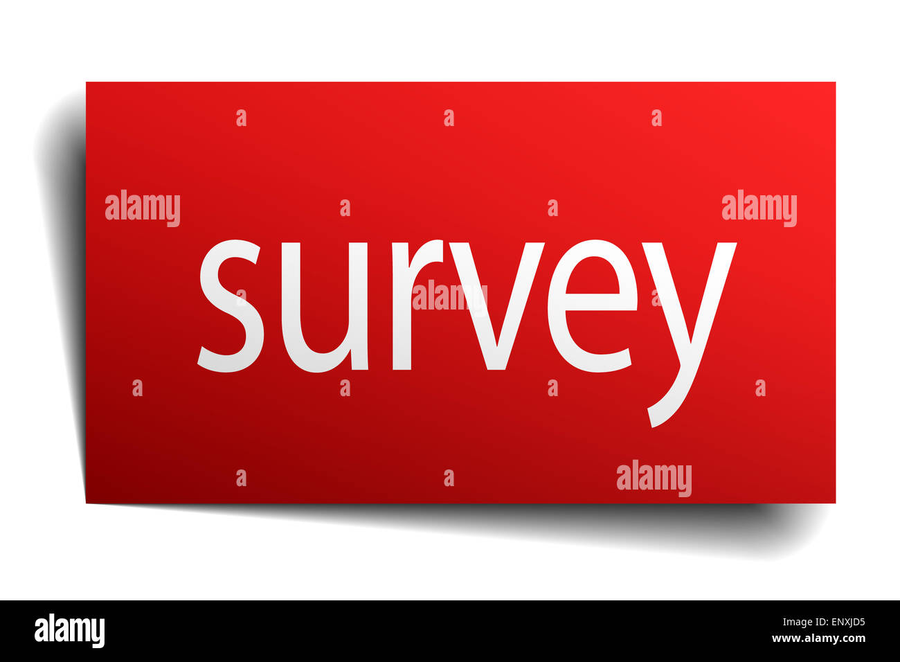 survey red paper sign isolated on white Stock Photo - Alamy