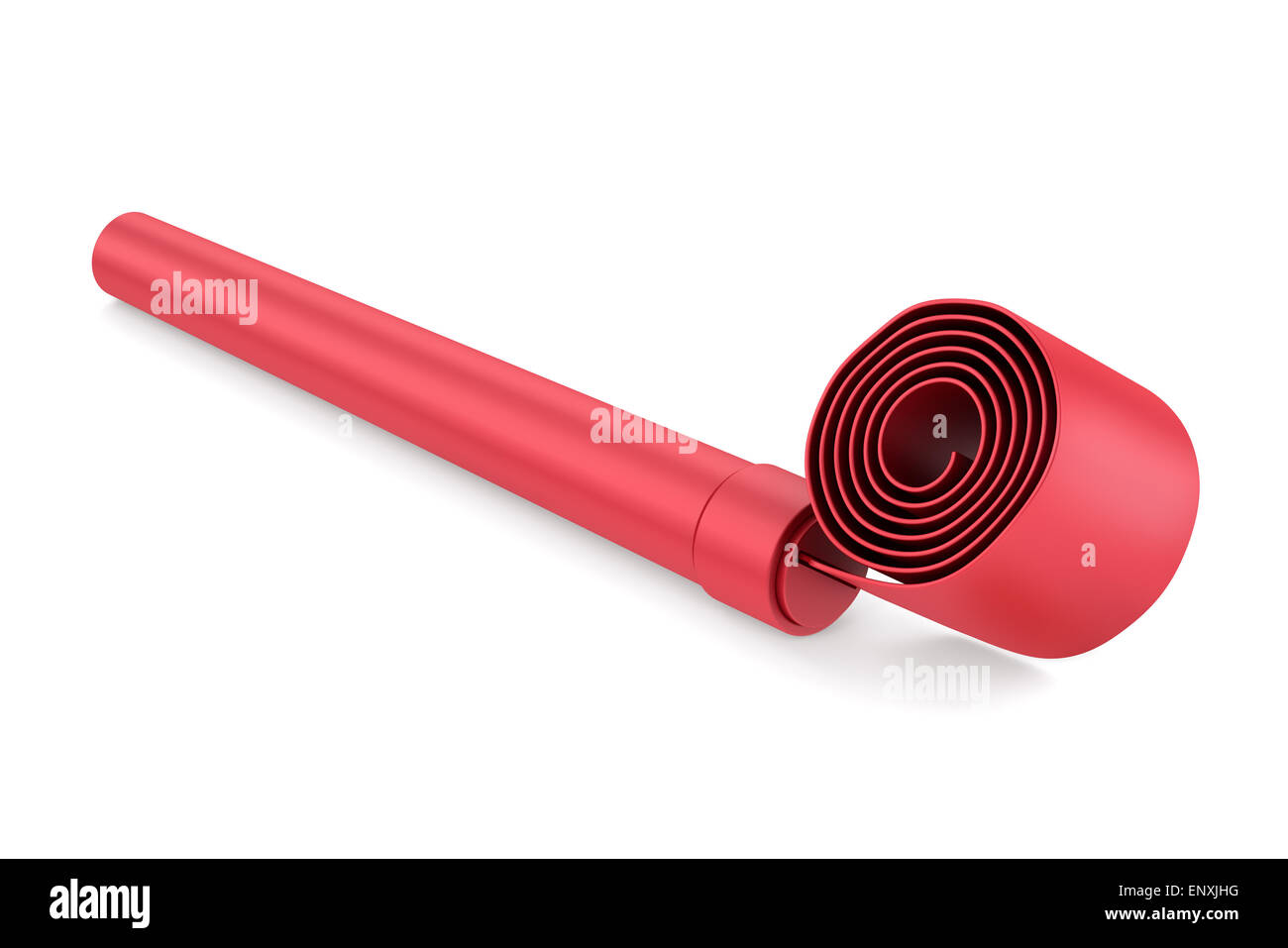 red party whistle isolated on white background Stock Photo - Alamy