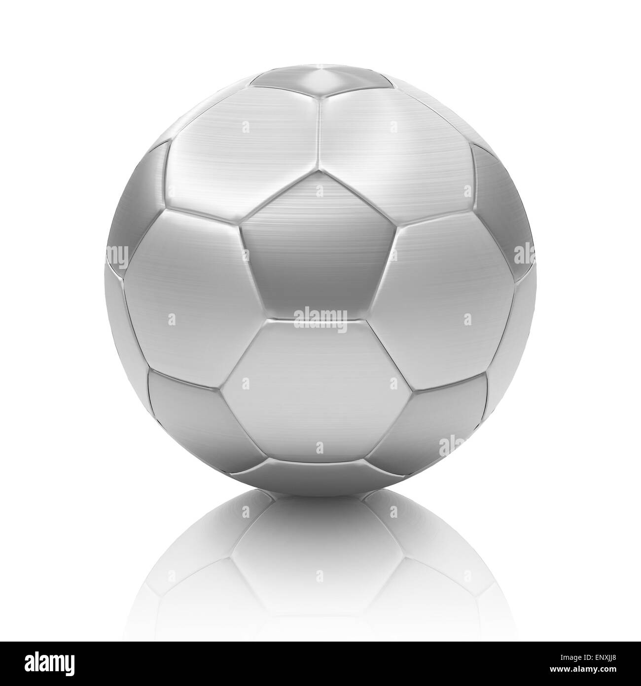 silver soccer ball isolated on white background Stock Photo - Alamy
