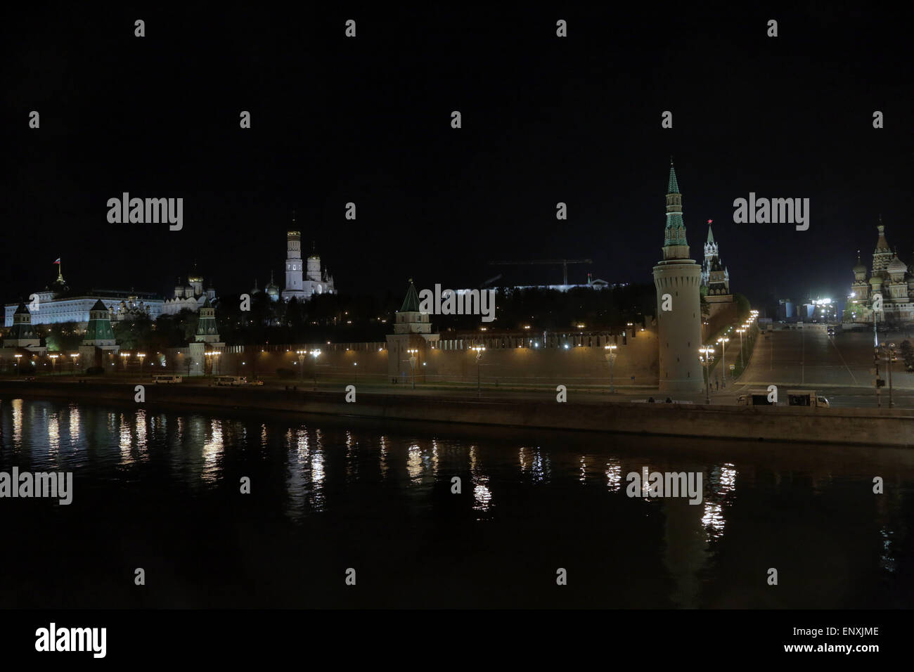 Russia, Moscow, Kremlin by night Stock Photo - Alamy