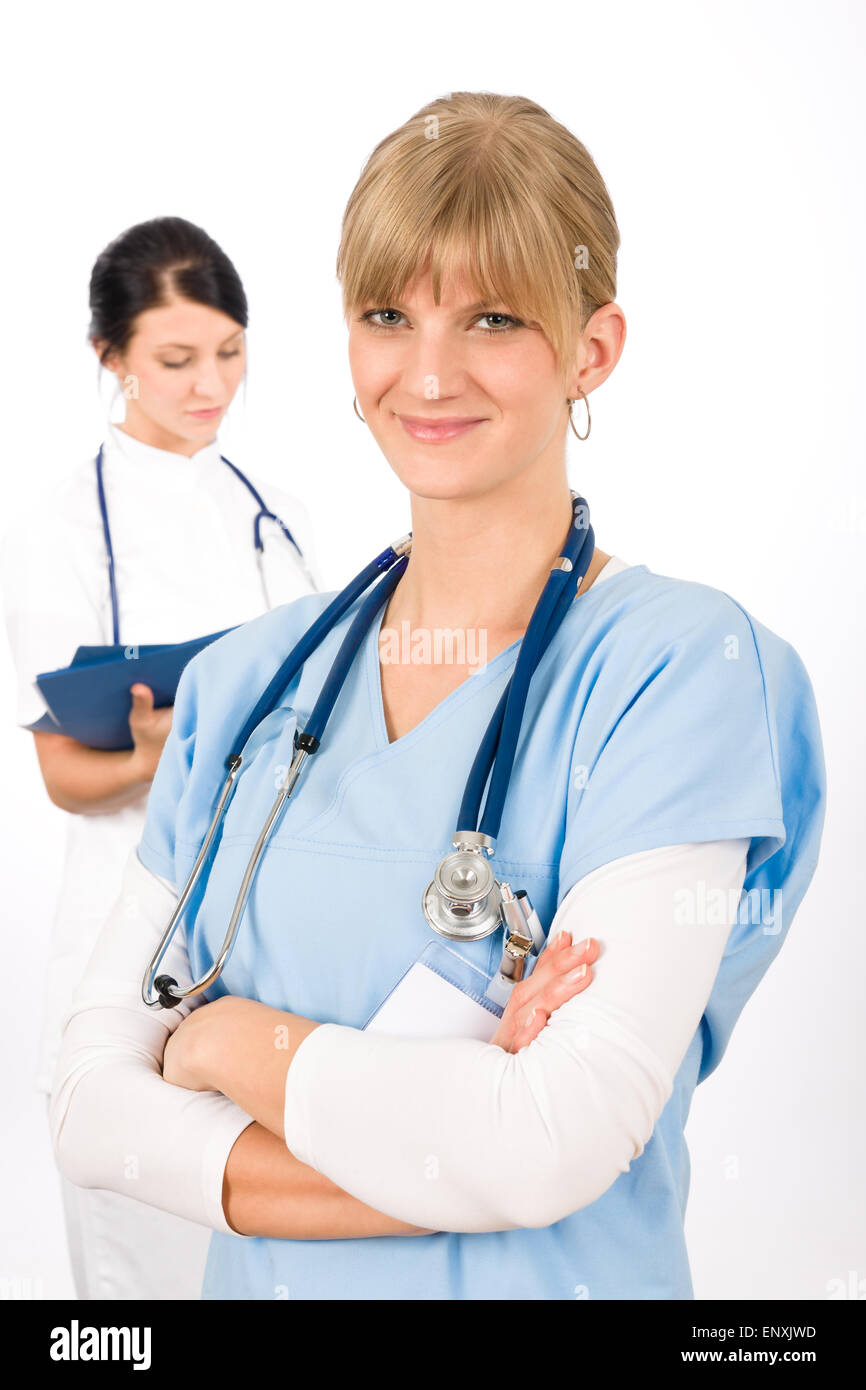 Medical team doctor young nurse female smiling Stock Photo - Alamy