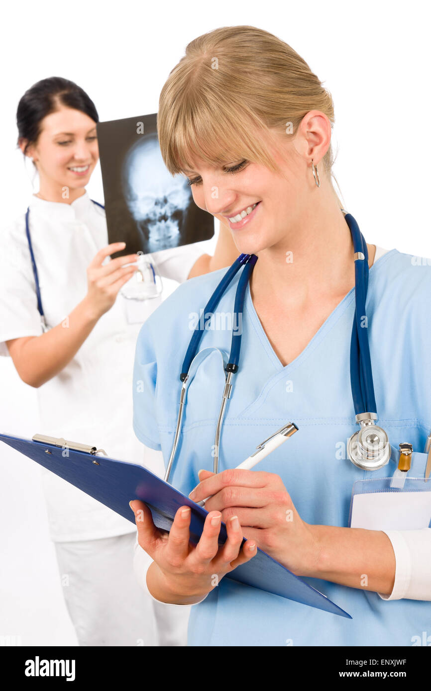 Medical team doctor young nurse female smiling Stock Photo - Alamy
