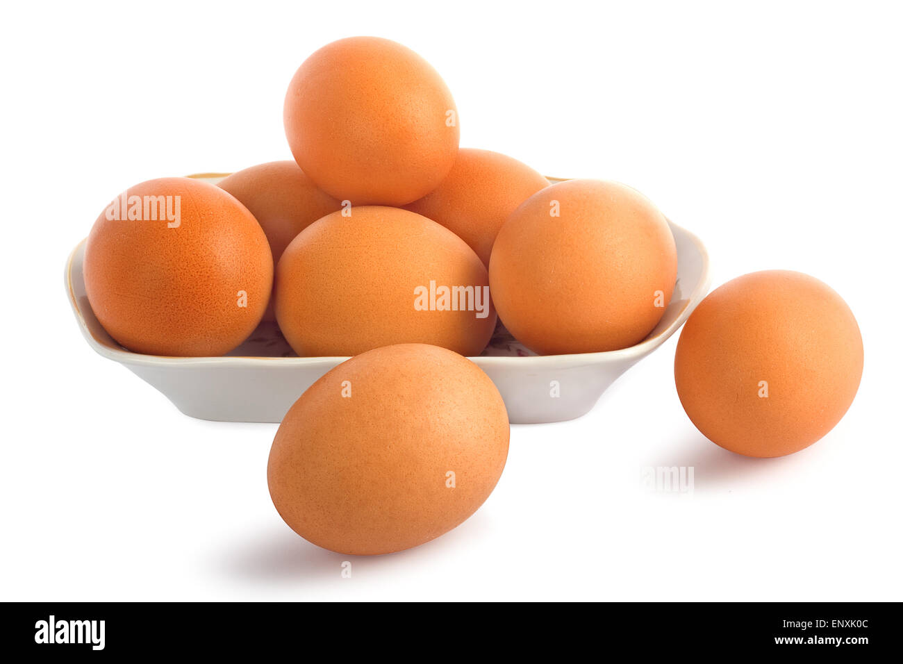 Eggs isolated on white background close up Stock Photo - Alamy