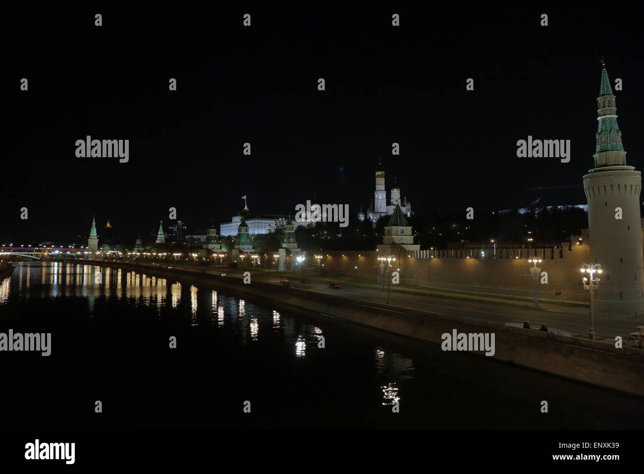 Russia, Moscow, Kremlin by night Stock Photo - Alamy
