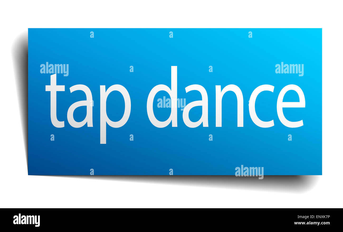 tap dance blue paper sign isolated on white Stock Photo - Alamy