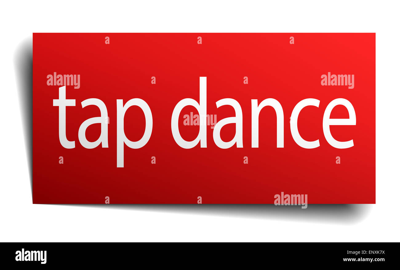 tap dance red paper sign on white background Stock Photo - Alamy