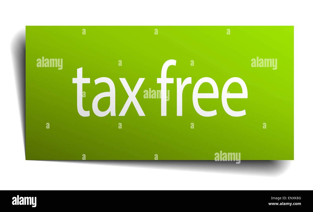 tax free square paper sign isolated on white Stock Photo - Alamy