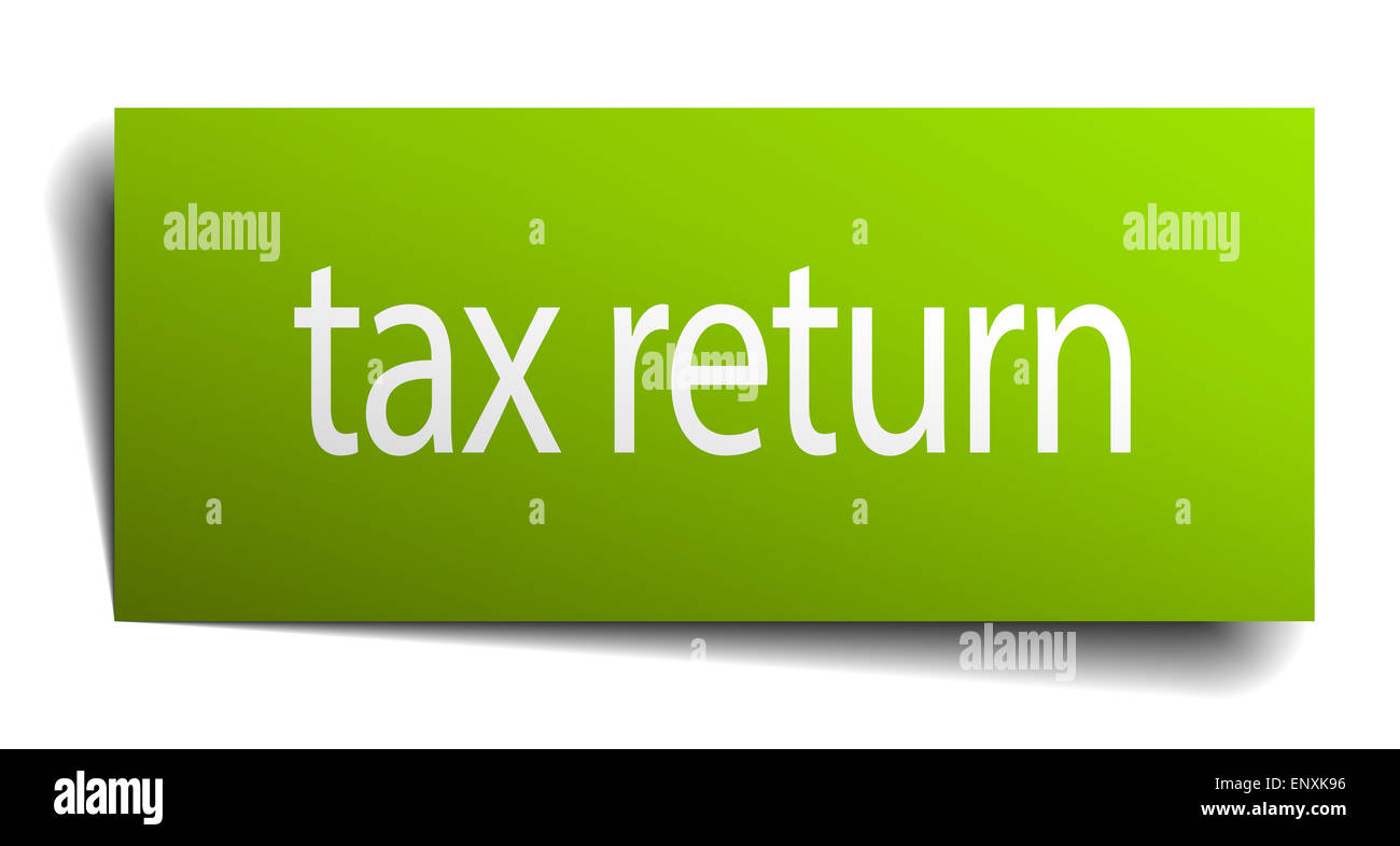 tax return square paper sign isolated on white Stock Photo - Alamy