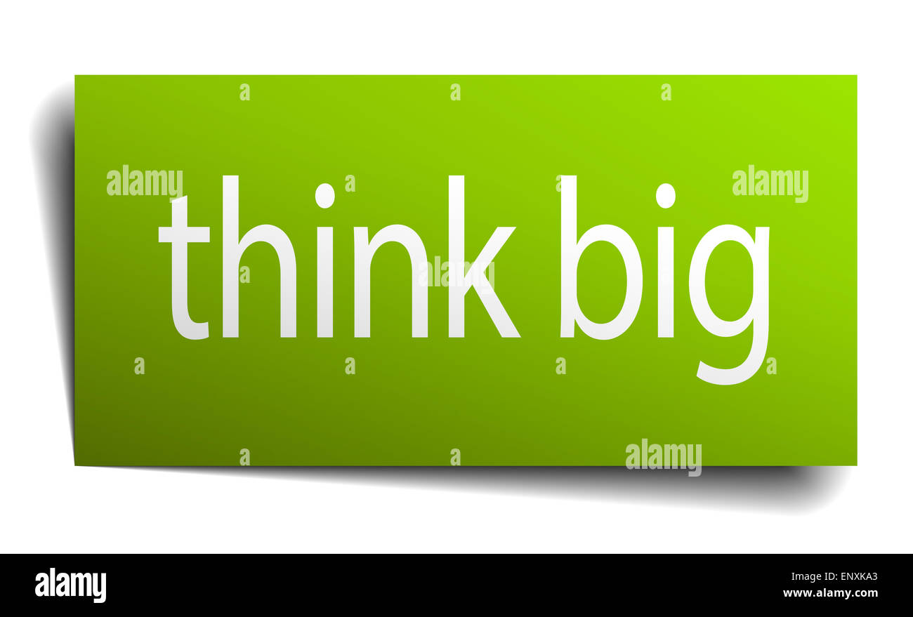 think big square paper sign isolated on white Stock Photo - Alamy
