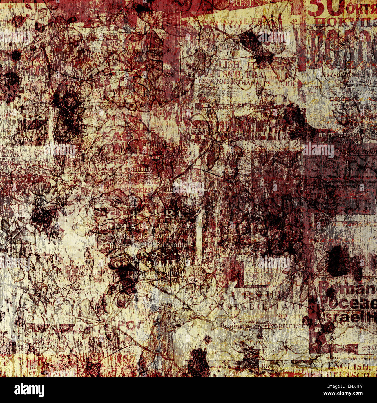 Scratch abstract background with floral beautiful ornament Stock Photo ...