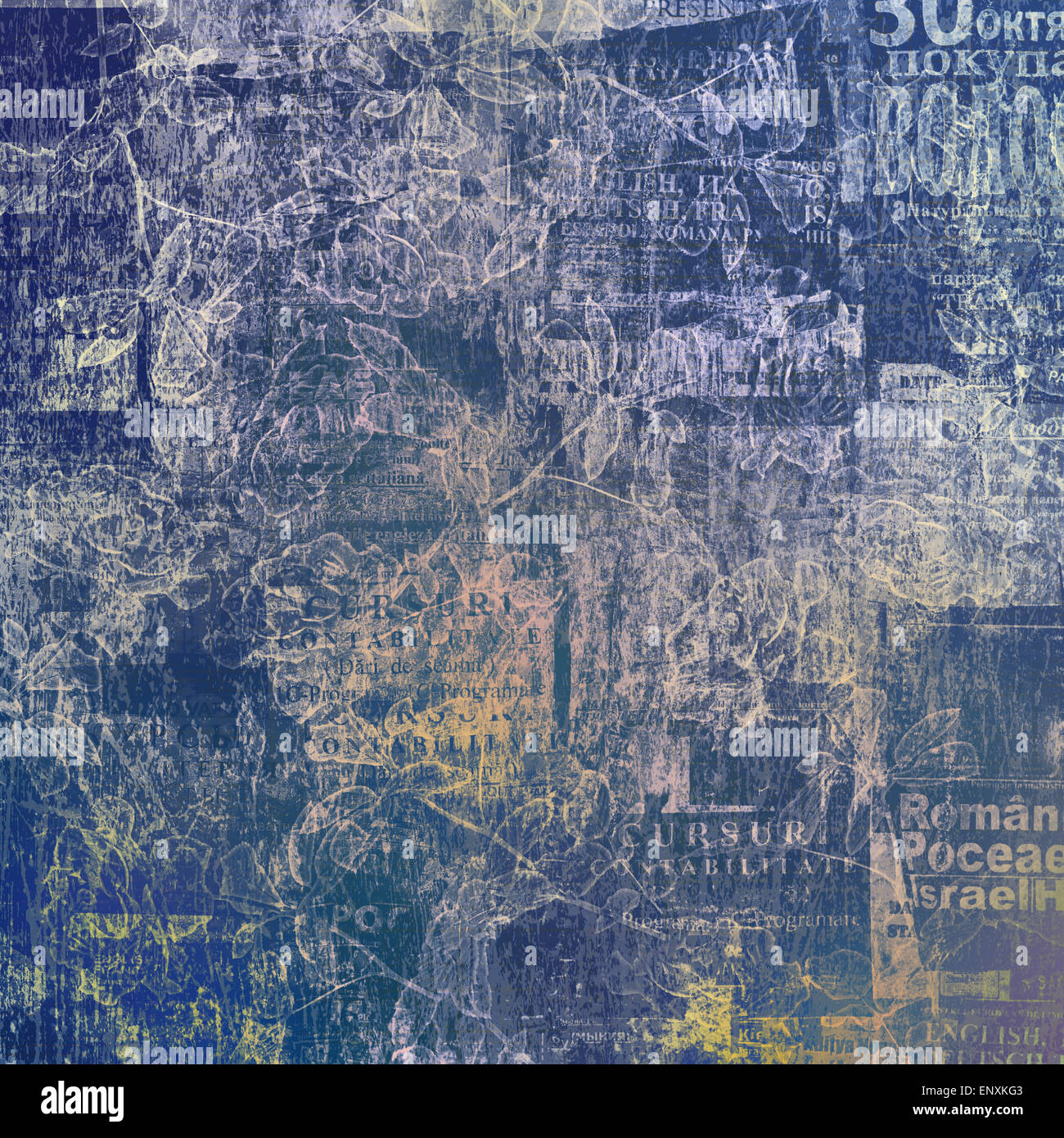 Scratch abstract background with floral beautiful ornament Stock Photo ...