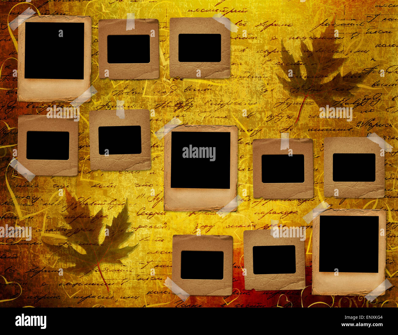 Old grunge slides on the ancient background Stock Photo - Alamy